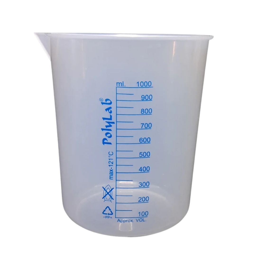 Polylab Plastic Beaker (Printed Graduation / 1000ml) - Lab Wale