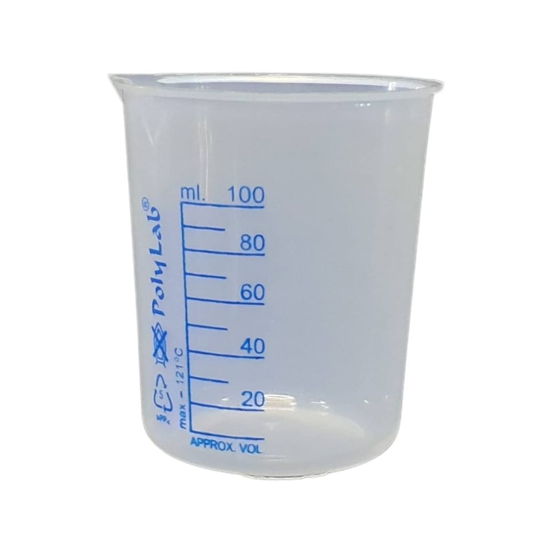 Polylab Plastic Beaker (Printed Graduation / 100ml) - Lab Wale