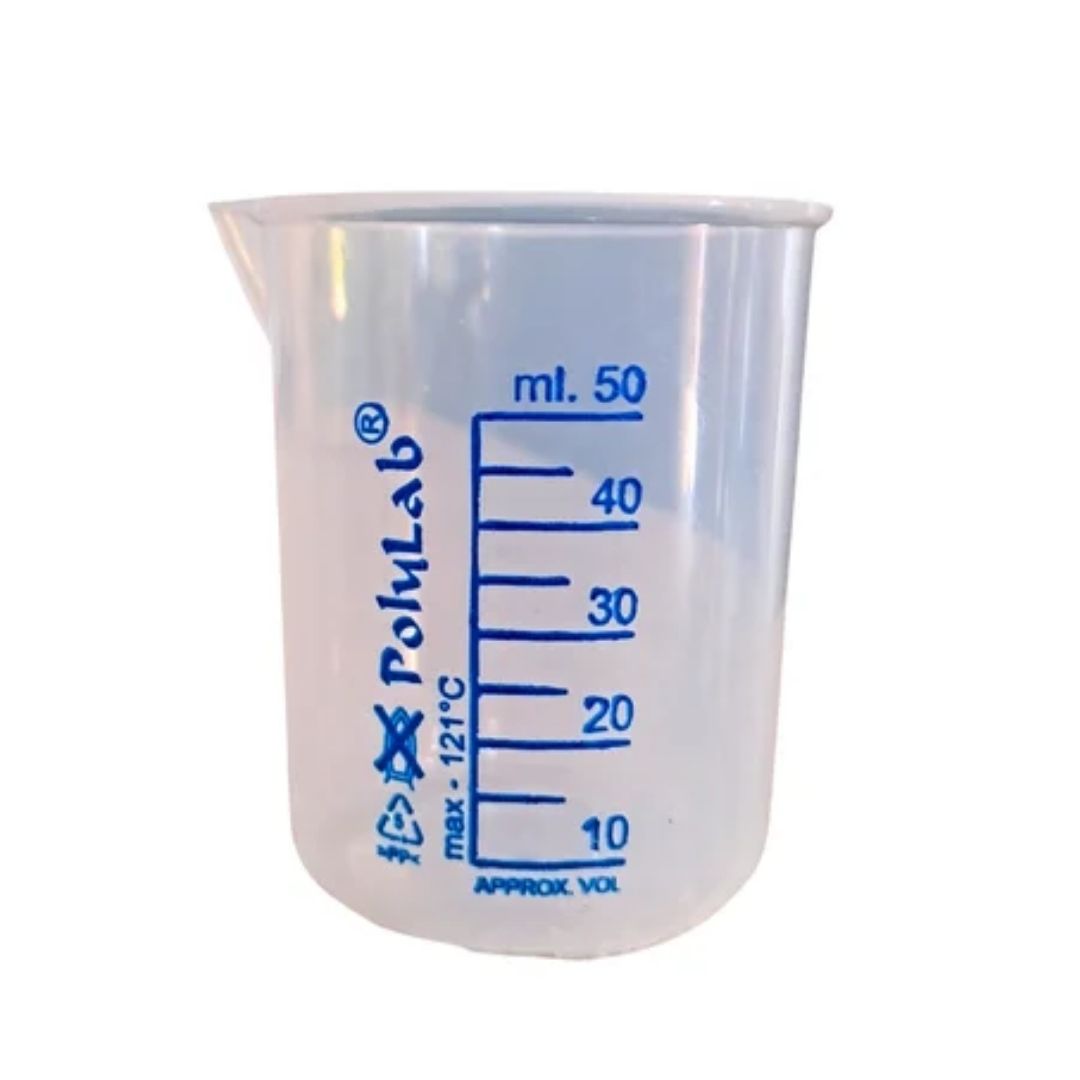 Polylab Plastic Beaker (Printed Graduation / 50ml) - Lab Wale