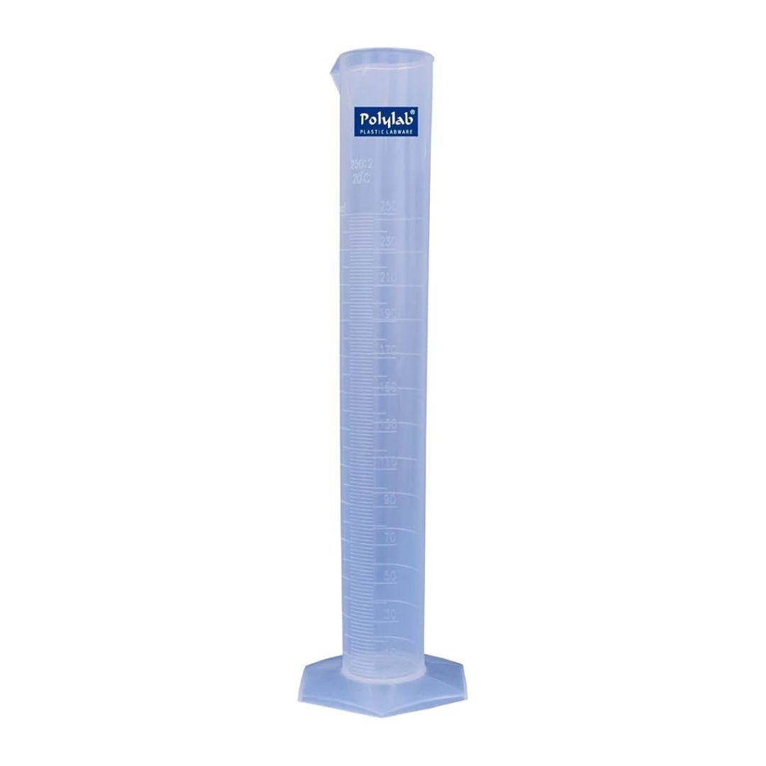 Polylab Plastic Measuring Cylinder (Hexagonal Base / 500 ml) - Lab Wale