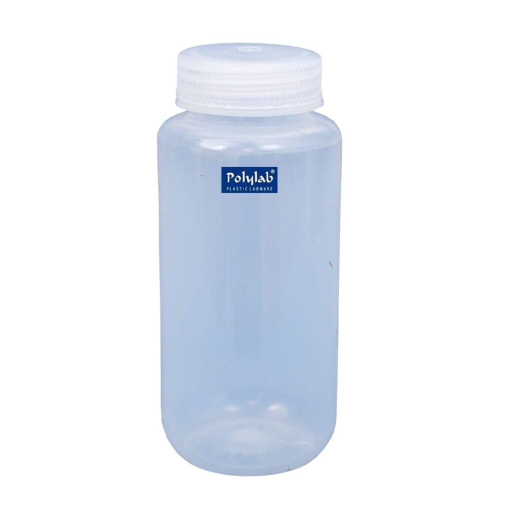 Polylab Plastic Reagent Bottle (Wide Mouth / 250ML) - Lab Wale